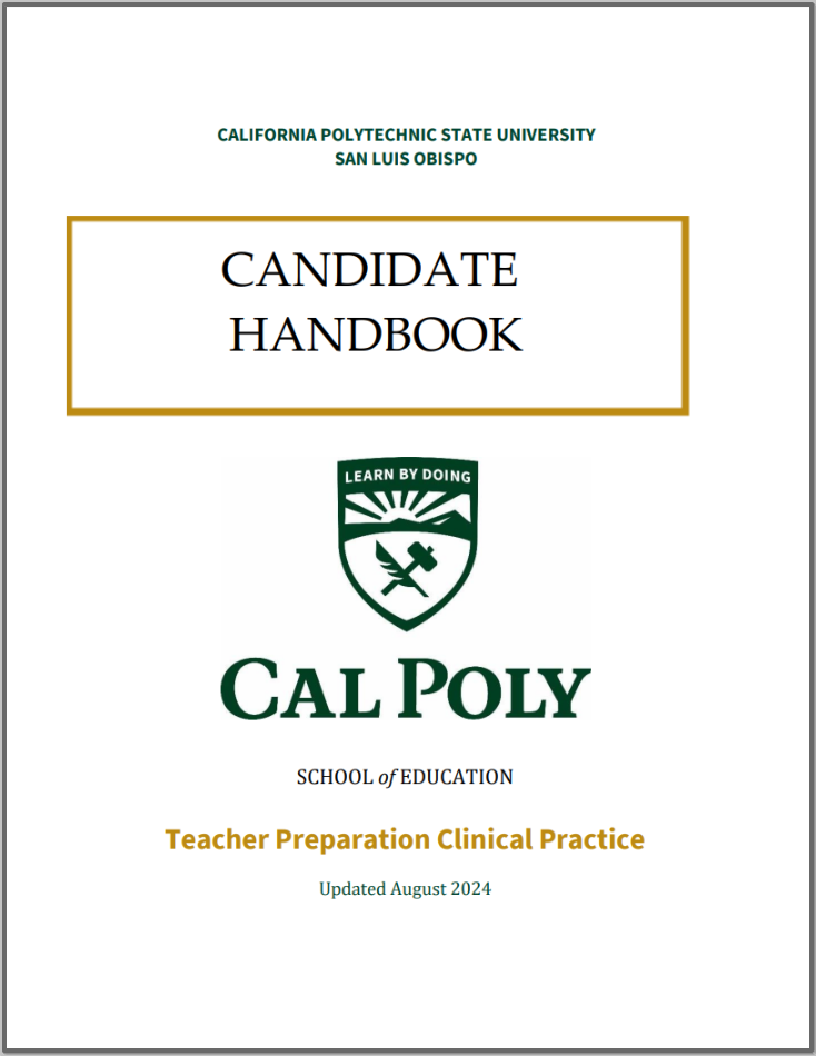 Clinical Practice Handbook - School of Education - Cal Poly, San Luis Obispo